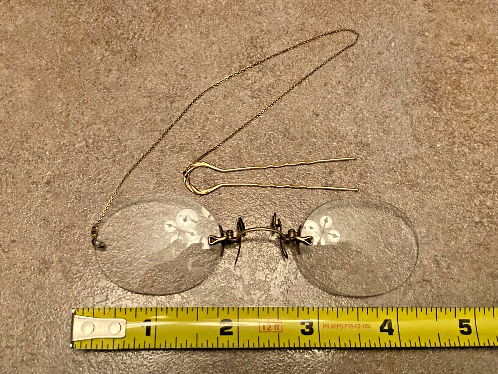 Antique Gold Filled Pince-Nez Style Glasses with Gold… - Gem