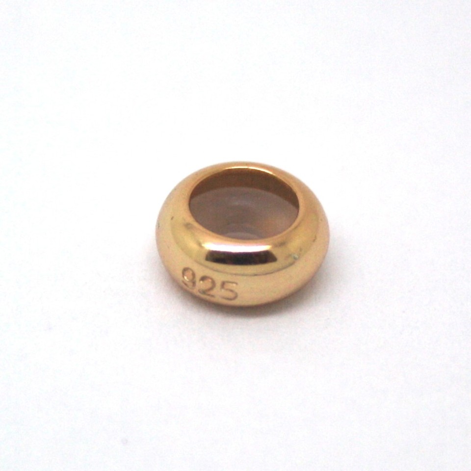 One ROSE gold plated stopper - Solid 925 sterling silver charm bead ...