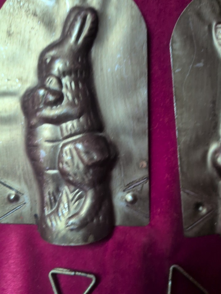Medium Rare Antique German? 2 piece Rabbit with Carrot Chocolate Mold ...