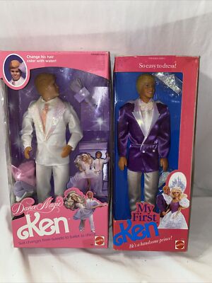 Mattel 1989 Barbie My First Ken & Dance Magic Ken Doll No 7081 & 9940 ...