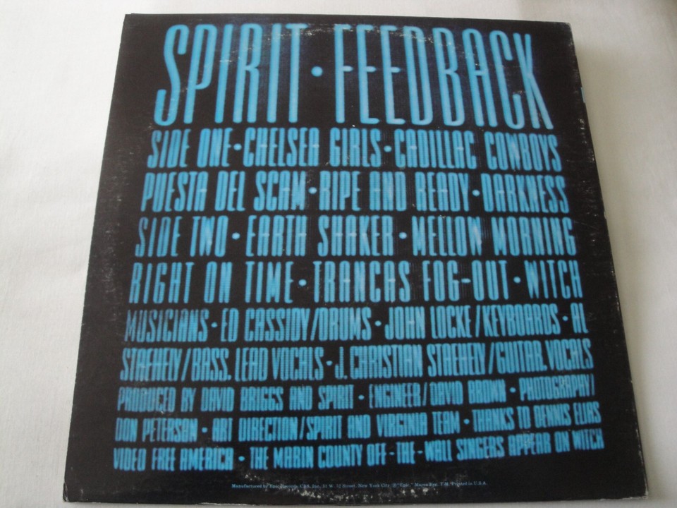 SPIRIT Feedback VINYL LP ALBUM 1972 EPIC RECORDS | eBay