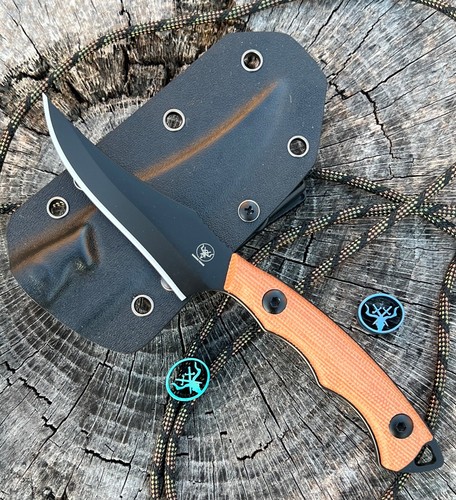 DARSON FORGE 1095 High Carbon Fixed Blade, Micarta Handle, Kydex Sheath ...