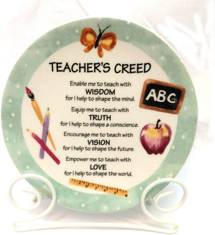 Teacher's Creed Ceramic Plate with Stand 4 Inches | eBay
