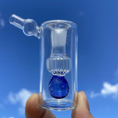 Mini Blue Water Pipe Smoking Bong Glass Pyrex Bubbler Water Shisha ...