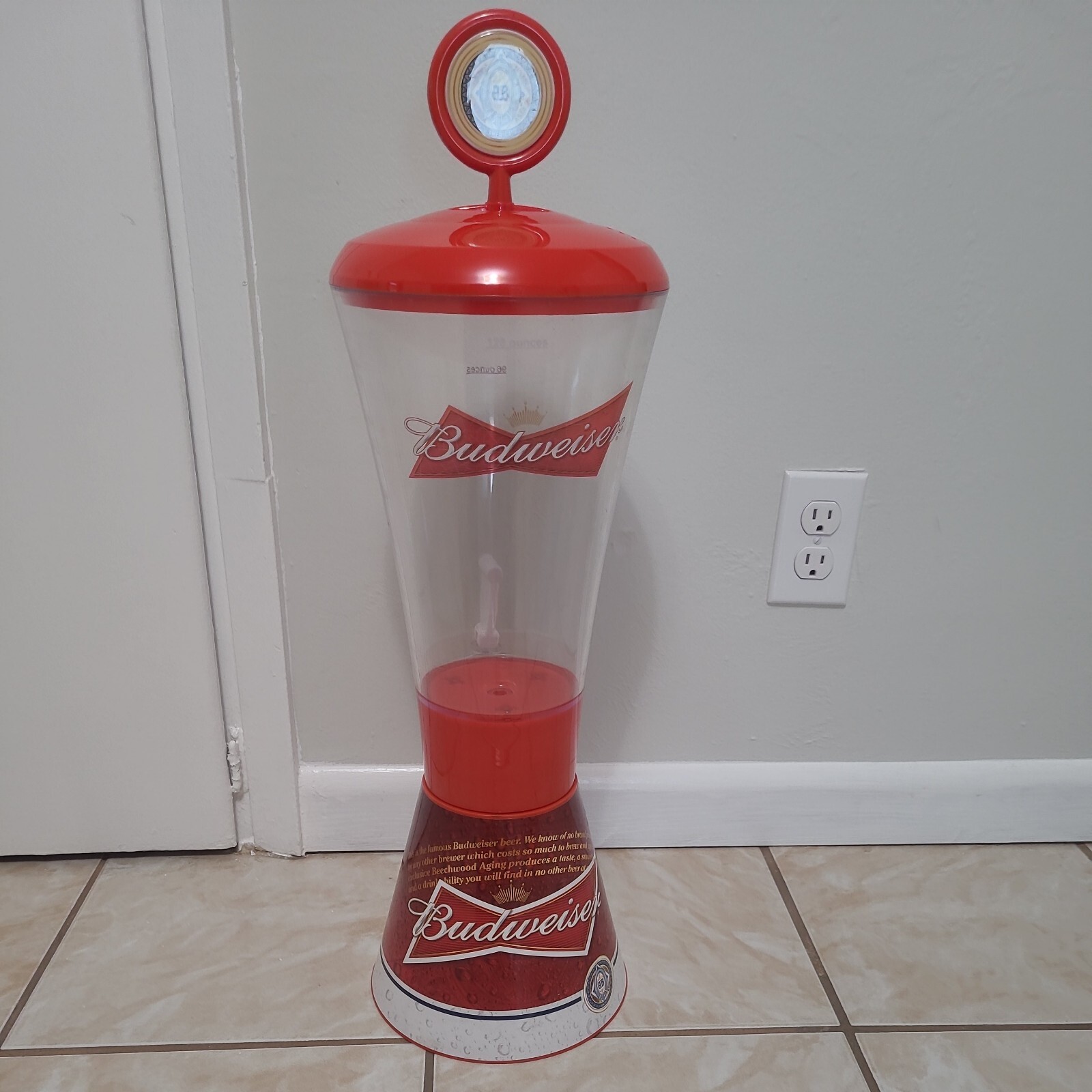 AUTHENTIC BUDWEISER BEER TUBE Tabletop Beer/Beverage 128oz Dispenser ...