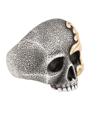 DAVID YURMAN TWO-TONE 18K YELLOW GOLD & STERLING SILVER WAVES SKULL ...