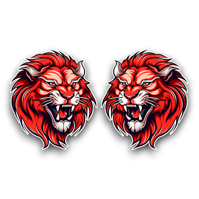 2x Small Evil Angry Lion Vinyl Sticker Decals For Car Laptop Scrapbook ...