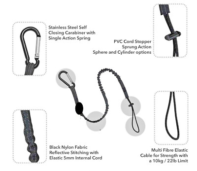 Tool Lanyard with Standard Spring Carabiner Adjustable Loop End Fall ...