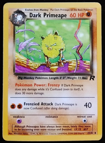 Dark Primeape - 43/82 - Uncommon - Unlimited - Team Rocket - Pokémon | eBay