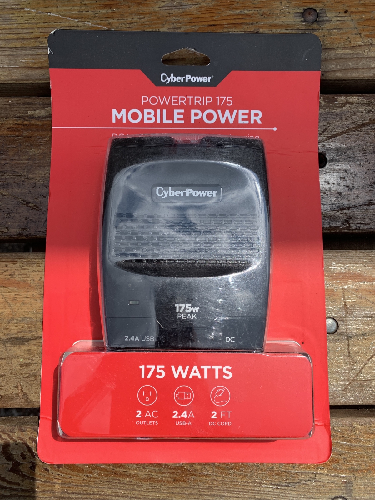 CyberPower Power Inverter 2 Power Outlets 175 Watt 1 USB Port Portable ...