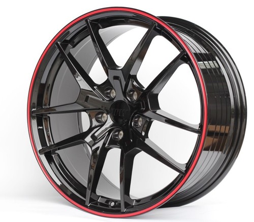 Black Red Lip Wheels 19x8.5 5x114.3 ET35 73.1 Fit Honda Accord Civic ...
