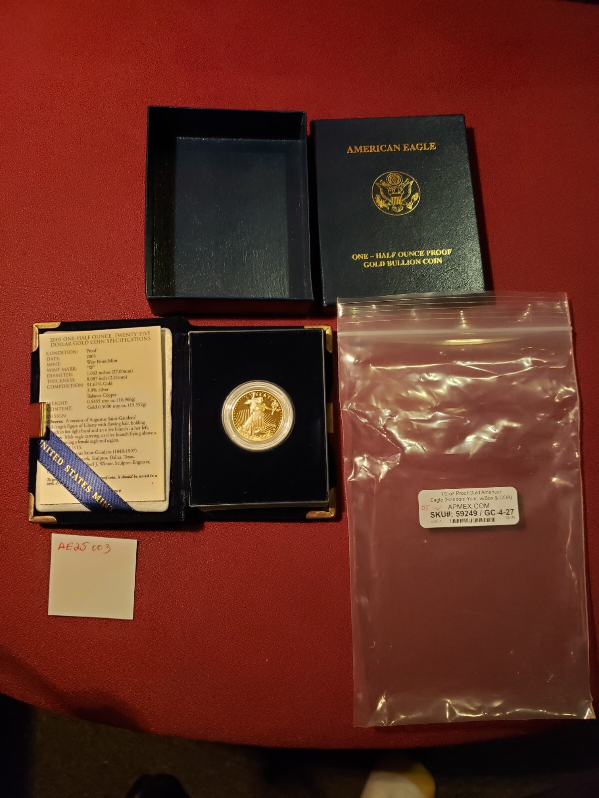 2005-W 1/2 oz Proof $25 Gold Coin American Eagle (w/Box & COA) 003 | eBay