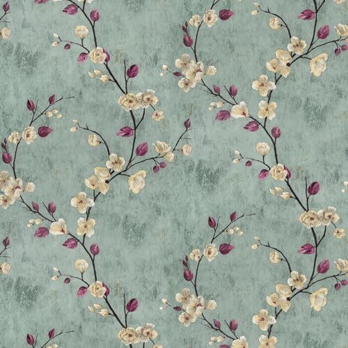 Floral Peel and Stick Wallpaper Flower Tree Contact Paper Self 17.7”x80 ...