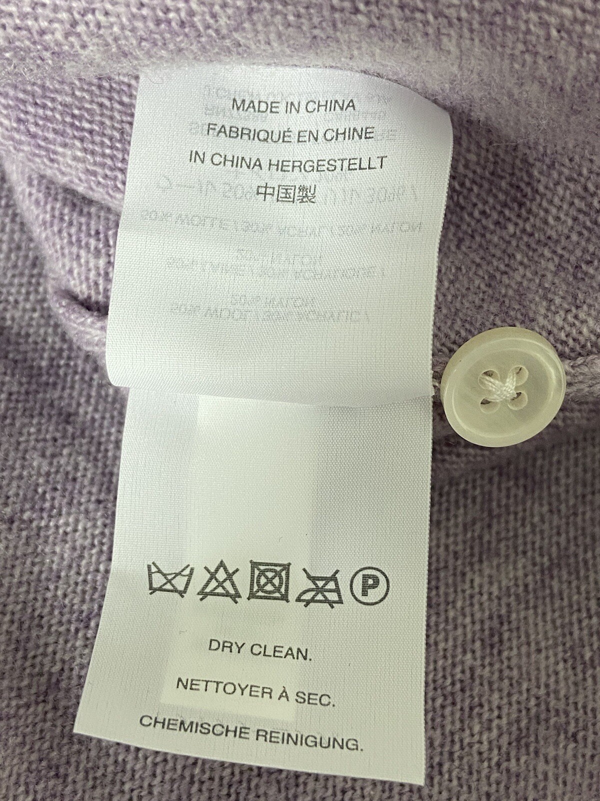 J. Crew Light Purple Wool Blend V-Neck Sweater w/ Shirt Cuff Detail ...