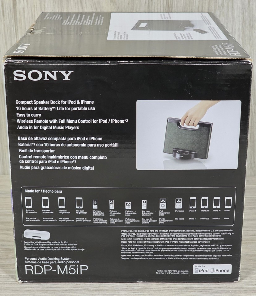 Sony RDP-M5iP Portable Docking Speaker for iPhone & iPod 30 Pin - OPEN ...