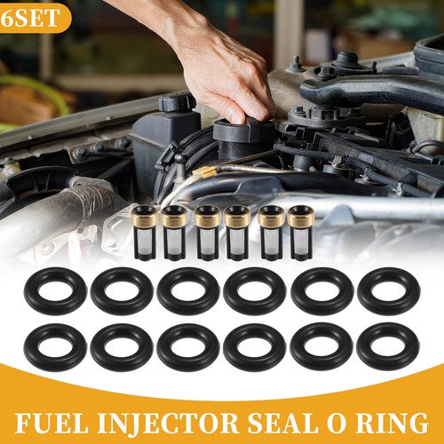 Fuel Injector Seal O Ring for BMW L6 3.0L 2001-2006 NBR Rubber Black 6 ...