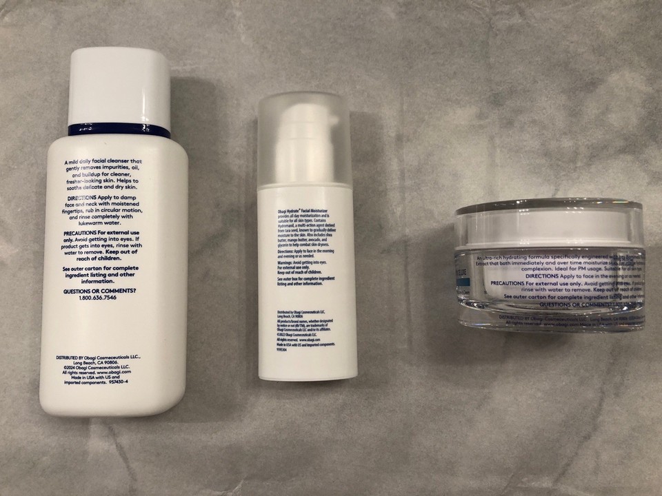 Obagi Skincare Set (Gel Cleanser, Facial Moisturizer, Ultra Moisture ...