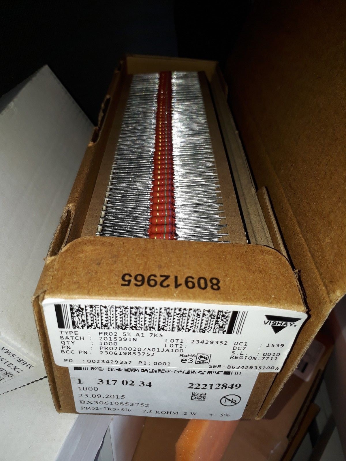 200pcs GENUINE BC PHILIPS PR02 7k5 2W METAL RESISTORS 5% FOR AUDIO TUBE ...