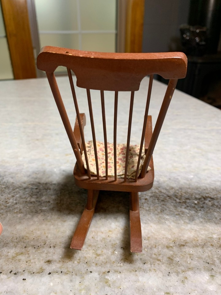 Vintage 1980s 1990s Woode Wooden Doll Bear Rocking Chair 6.5"T | eBay