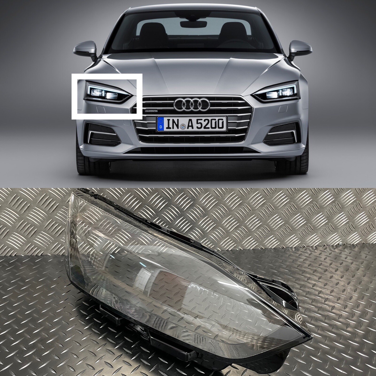 Audi A5 8W Headlight Headlamp Glass Lens Cover Right Side 2016-2020 S5 ...