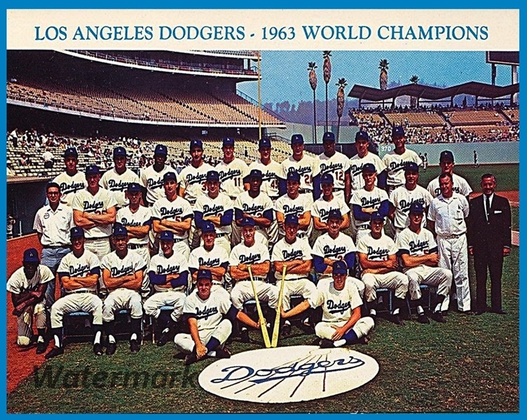 MLB 1963 Los Angeles Dodgers World Series Champions Team Picture 8 x 10 ...