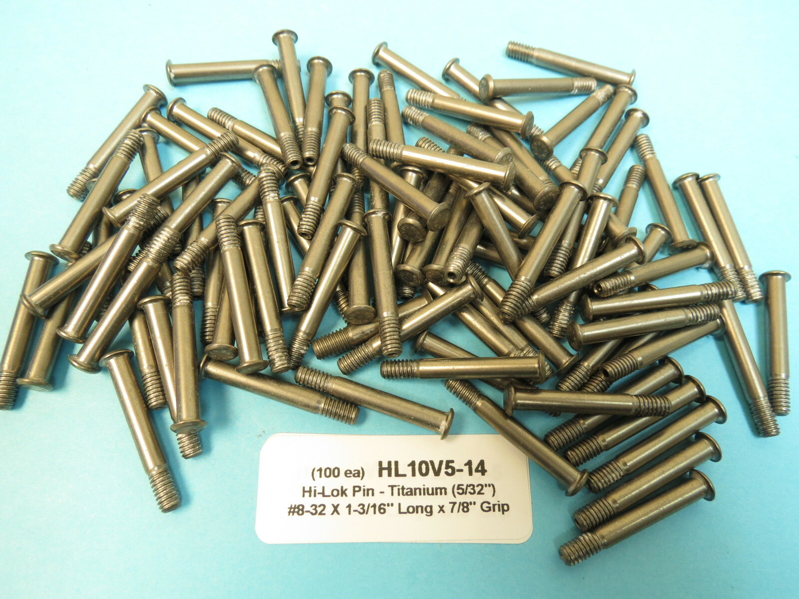 (100) Titanium 5/32” #8-32 x 1-3/16” Long Hi-Lok Aerospace Pin Bolt ...