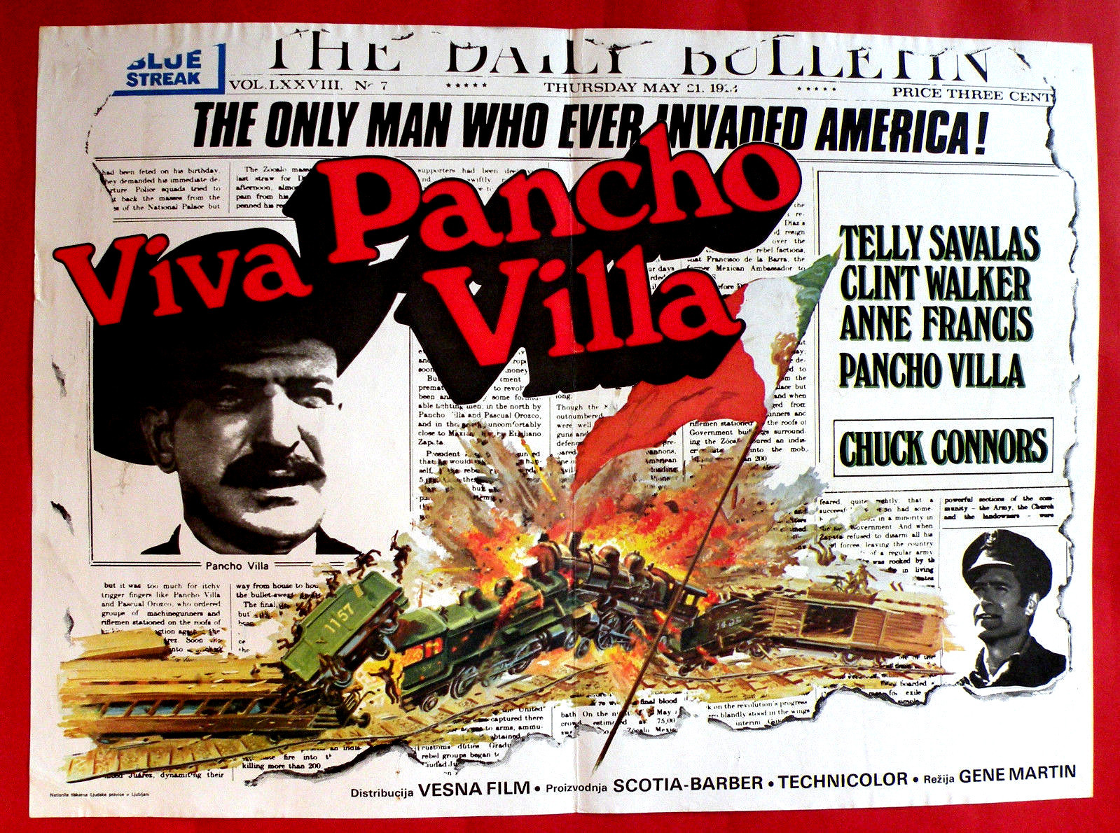 PANCHO VILLA 1972 TELLY SAVALAS CLINT WALKER CHUCK CONNORS EXYU MOVIE ...
