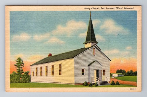 Fort Leonard Wood MO-Missouri, Fort Leonard Hood Army Chapel, Vintage ...