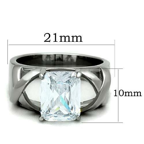 TK1530 - High polished (no plating) Stainless Steel Ring with AAA Grade ...