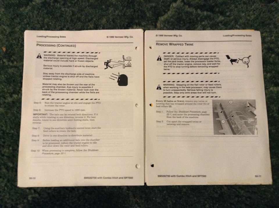 105400R68 - A New Operators Manual For A Vermeer B500/700, BP7000 Bale ...