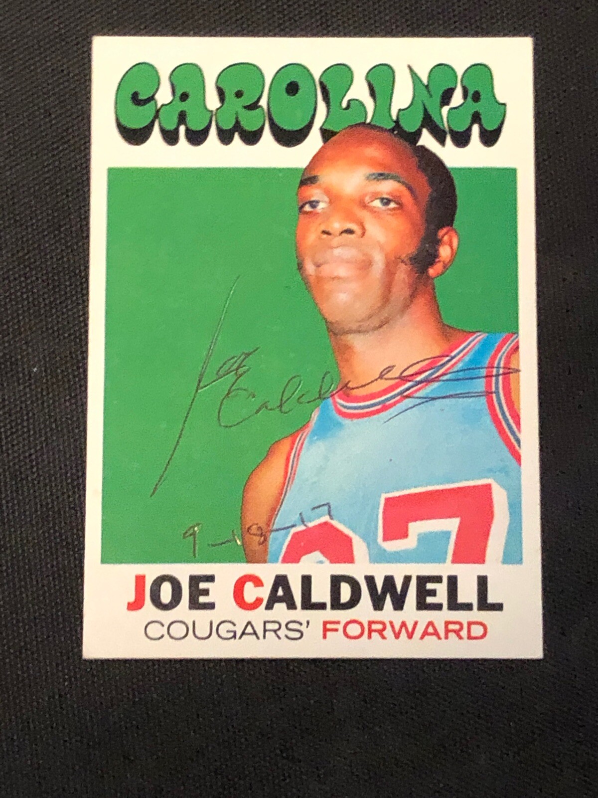 JOE CALDWELL 1971-72 TOPPS SIGNED AUTOGRAPHED CARD #155 CAROLINA ...