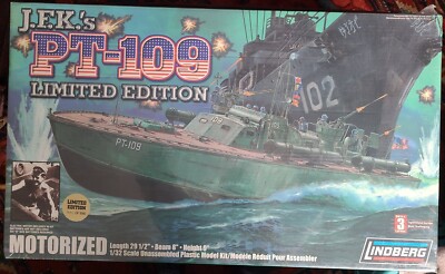 Lindberg 1/32 J.F.K.'s PT-109 Limited Edition Motorized Model Kit NISB ...