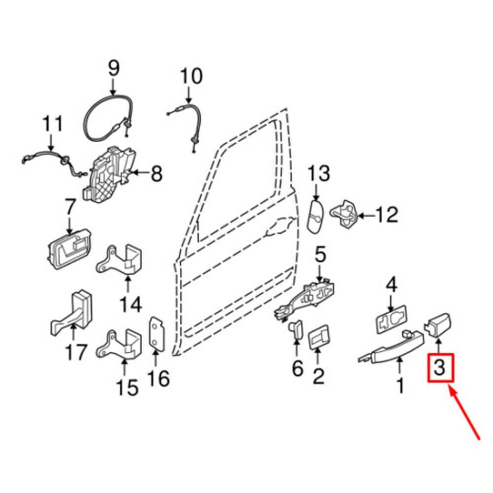 For Land Rover Freelander 2 LR3 LR4 Grey Exterior Door Handle Cap ...