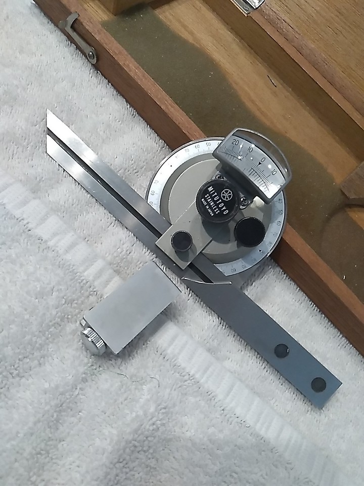 Vintage Mitutoyo Universal Bevel Protractor Set, Made in Japan ...