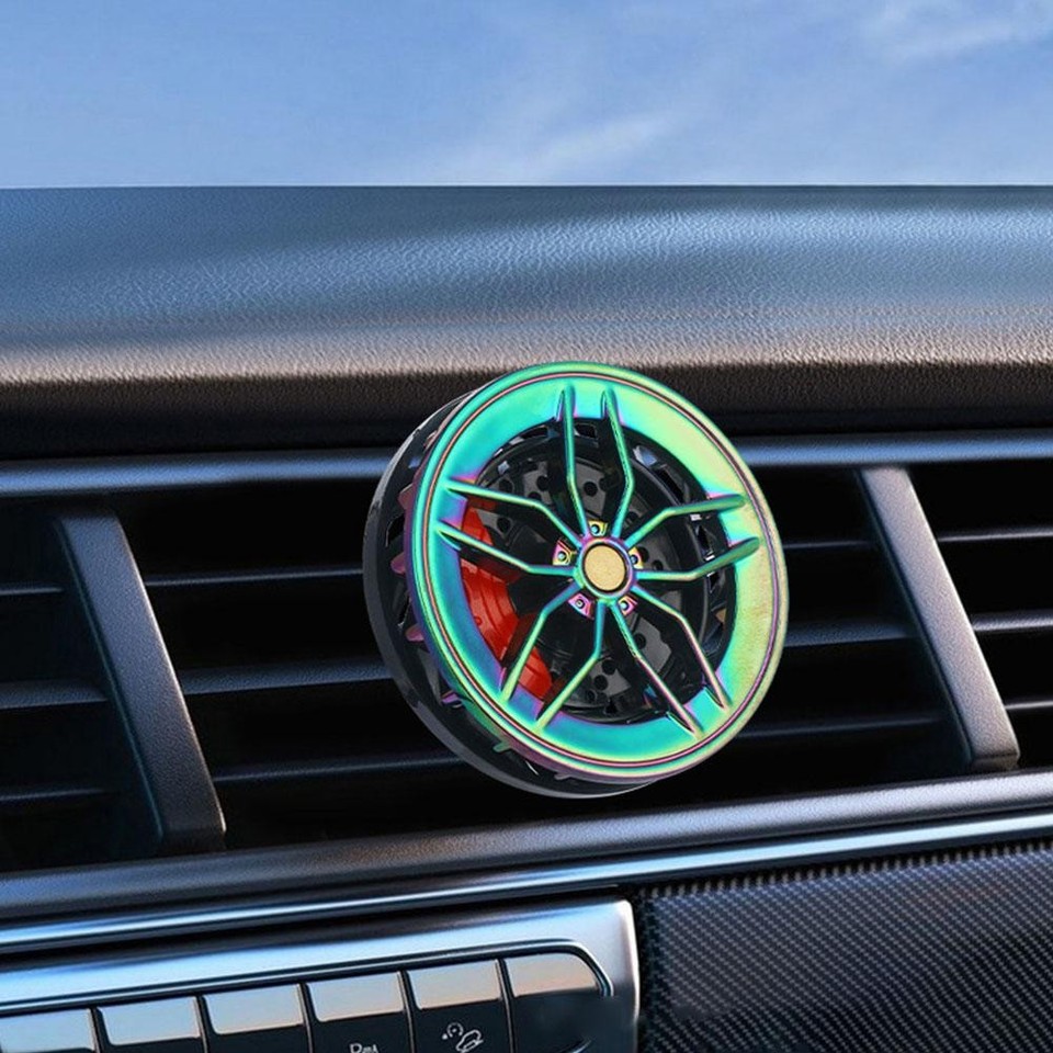 Car Air Freshener, wheel rotating ornament Air Outlet Fragrance ...