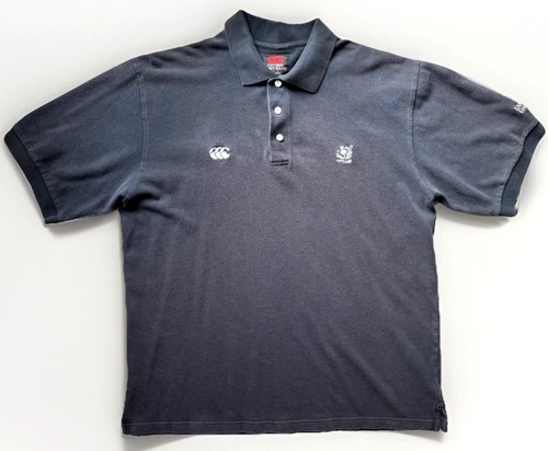Canterbury of New Zealand Polo Shirt Mens Large Scotland CCC Logo Navy ...