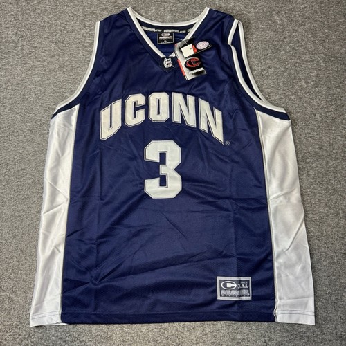 Vintage 90s Uconn Huskies Basketball Jersey #3 Mens XL Deadstock NWT | eBay