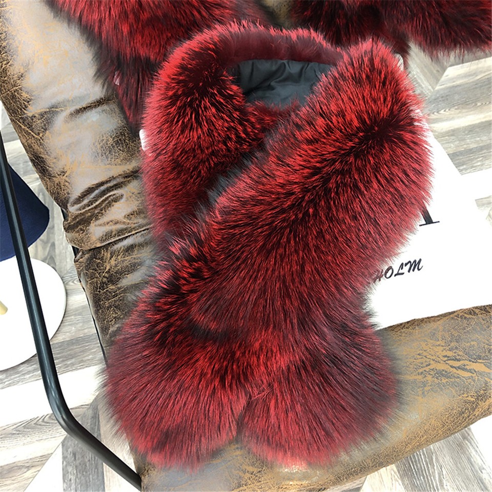 Real Fox Fur Scarf Warm Collar Women Natural Fox Whole Skin Shawl ...