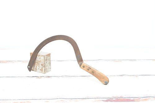 Vintage. 3 Pin Corn Stalk Cutter Sickle Scythe Hand Tool Wood Handle ...
