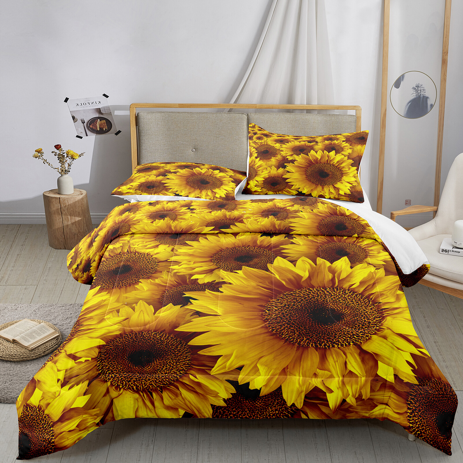 Floral Prints Flowers Sunflower Fields Sunflowers Doona Duvet Quilt ...