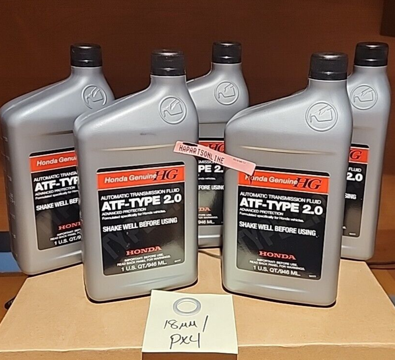 5x QTS Honda OEM ATF Type 2.0 W/Washer Automatic Transmission Fluid NEW ...