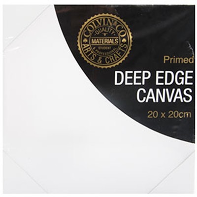 20 x 20 cm Deep Edge Art White Canvas Triple Primed 3D Wedges BOX OF 6 ...