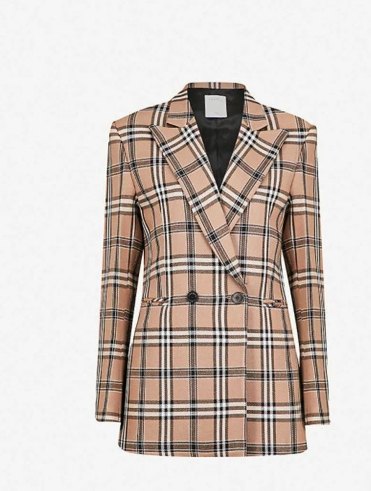 Sandro Women's Plaid Checked Woven Jacket, 42 | eBay