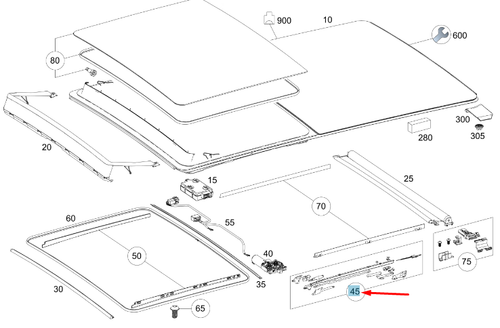 MERCEDES-BENZ VITO W447 Sunroof Mecha. Compo. Parts Kit A4477820700 NEW ...