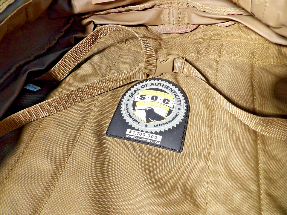 SOC SANDPIPER OF CALIFORNIA BUGOUT BAG 5016-O-CB COYOTE BROWN BACKPACK ...