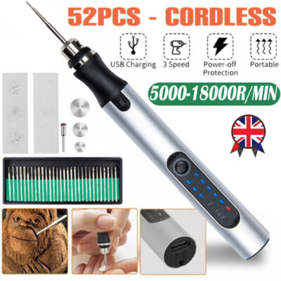 Mini Electric Grinding Pen Rotary Drill Grinder Cordless USB Engraving ...