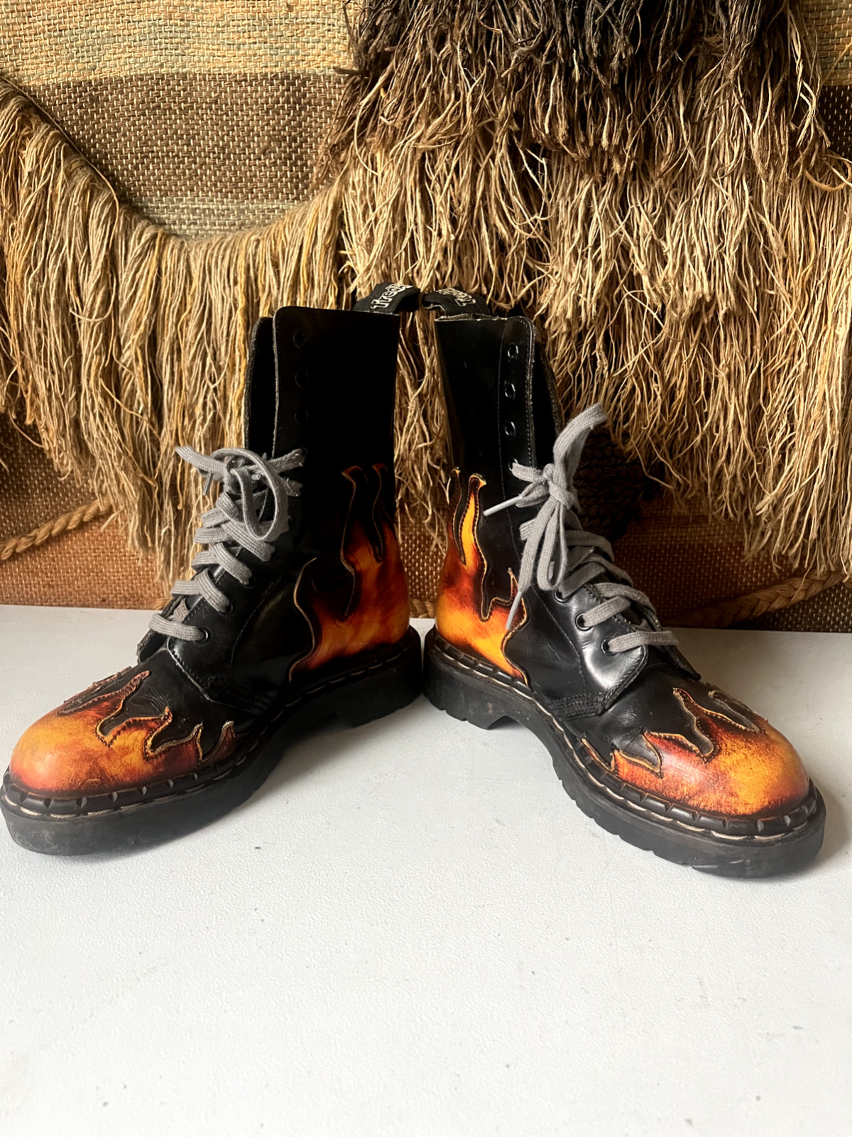 Tredair Flame Sunburst Leather Boots "Made In England… - Gem