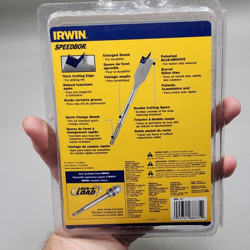 FIVE PIECE IRWIN SPEEDBOR SPADE WOOD PADDLE BIT #88885 BLUE-GROOVE NEW ...