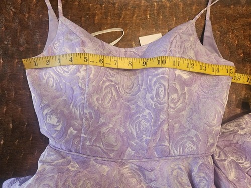 Angela And Alison Purple Floral Polyester Sleeveless Princess Ball Gown ...