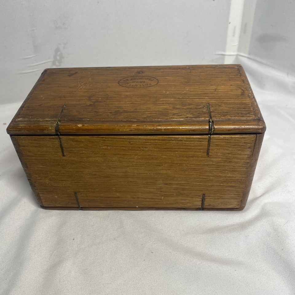 Antique 1889 Singer Sewing Machine Oak Puzzle Box with Attachments | eBay
